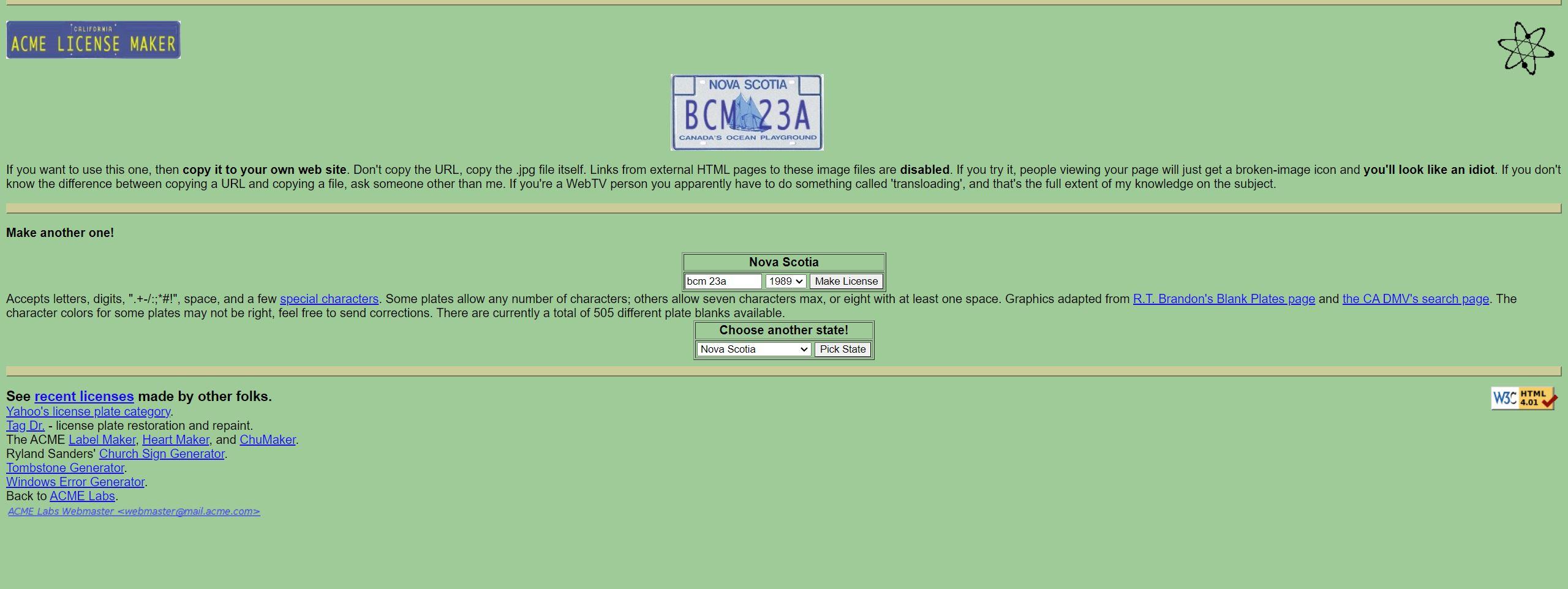 Make your own license plate online store